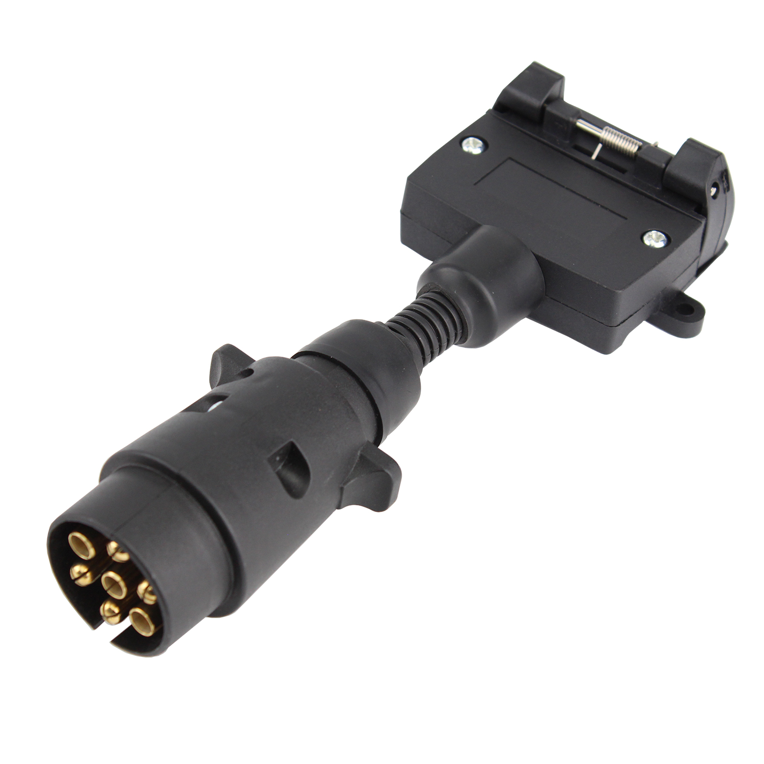 Adaptor 7 Pin Round Vehicle to Flat Trailer