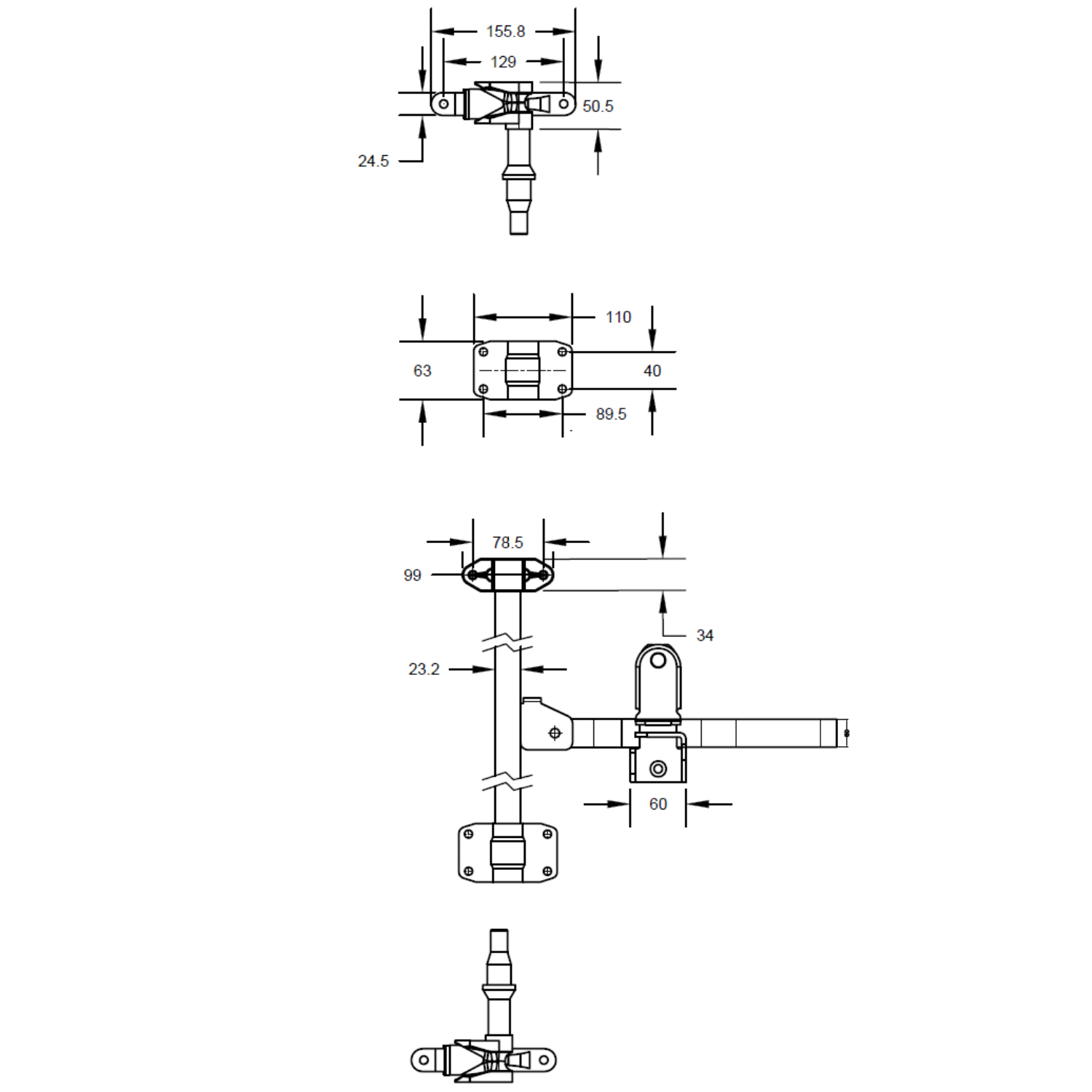 CAM Door Lock Kit Stainless Steel Model 01