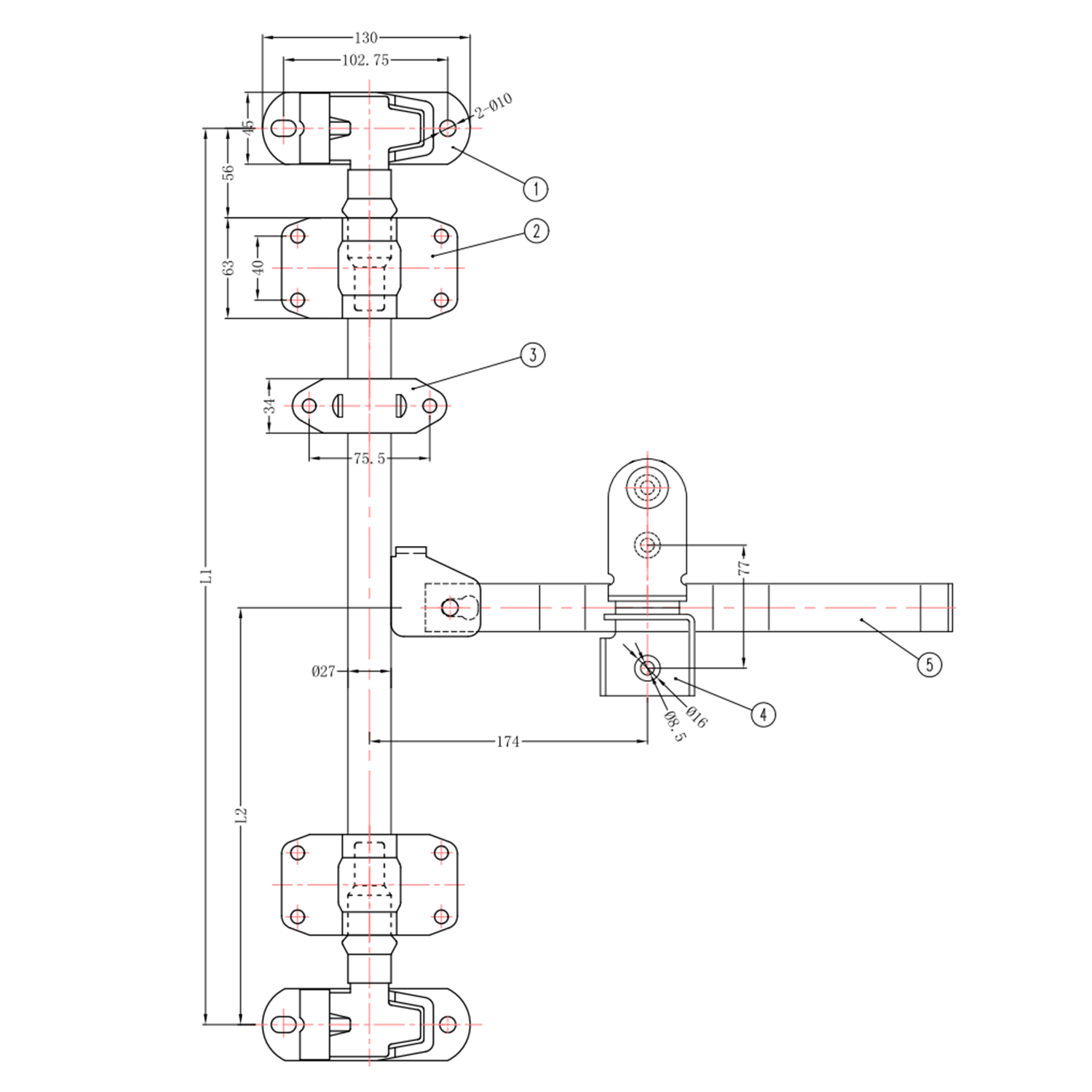 CAM Door Lock Kit Zinc Model 02 (Left or Right)