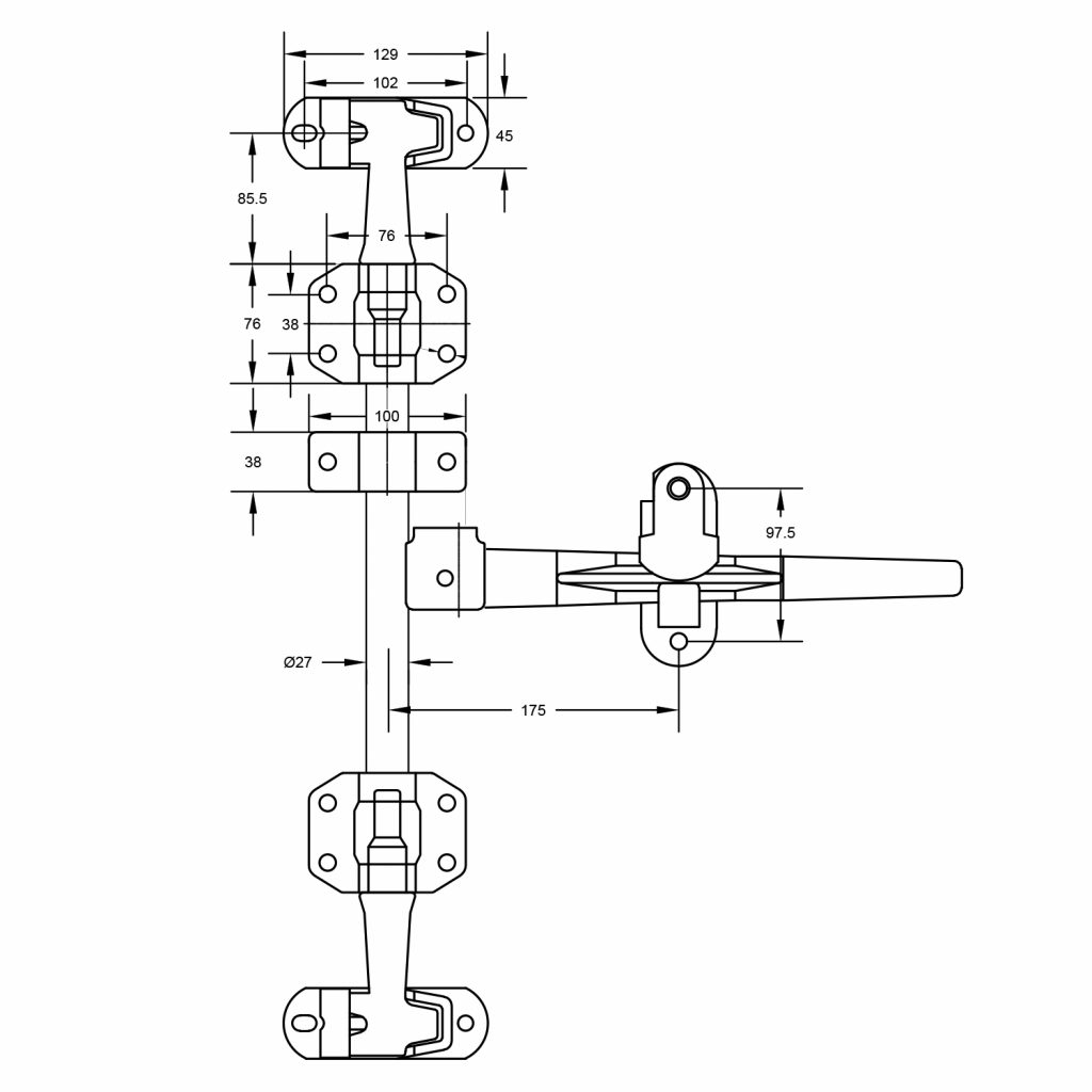 CAM Door Lock Kit Zinc Model 07 (Left or Right)
