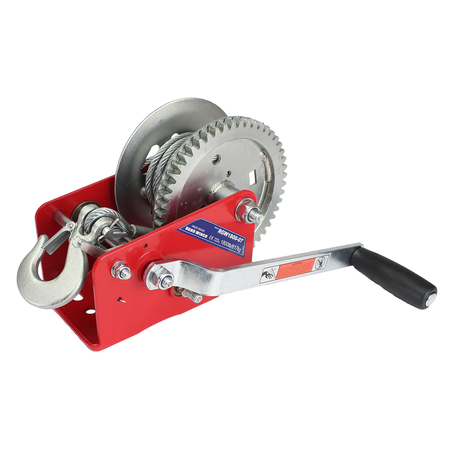 Hand Winch 1800lbs (817kg) Two Speed 10m Cable