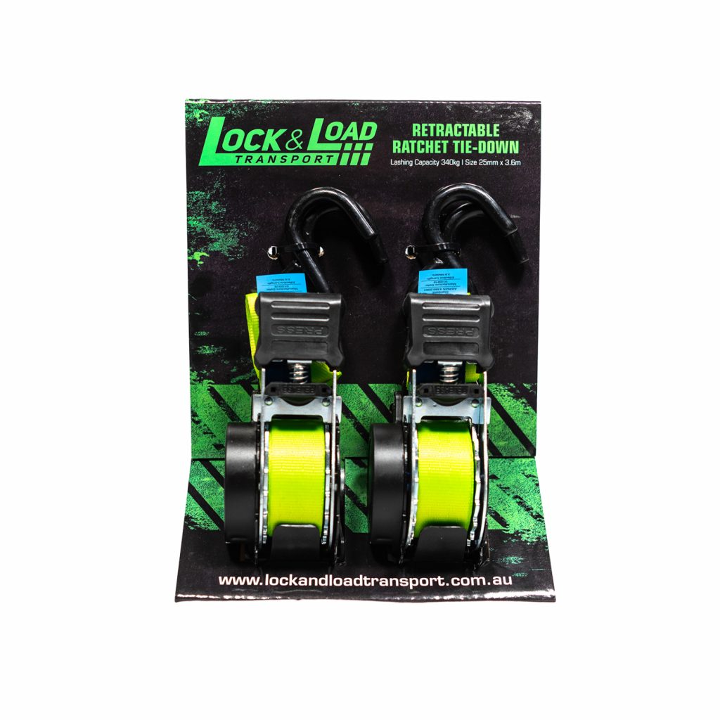 Retractable Ratchet Straps Twin Pack 25mm x 3.6m