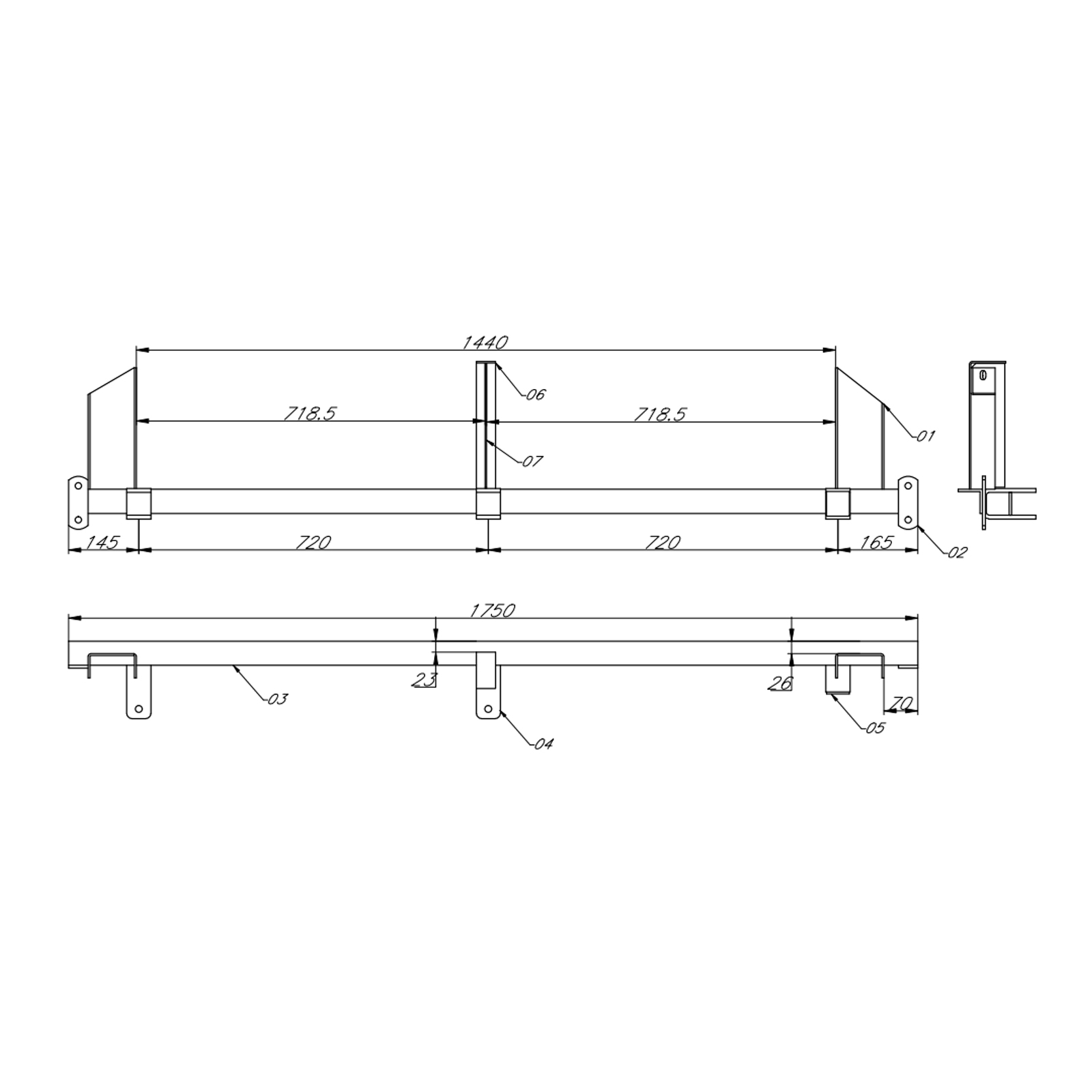 Spring Mounting Rail Tandem Slipper Suit 13" Guards Set