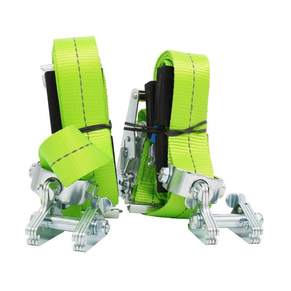 Adjustable Wheel Chock Kit with 3.65m Strap 600mm E-Tracks Lowered Cars