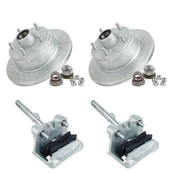 10" Mechanical Trailer Brake Kit Galvanised Disc Hubs and Calipers ...